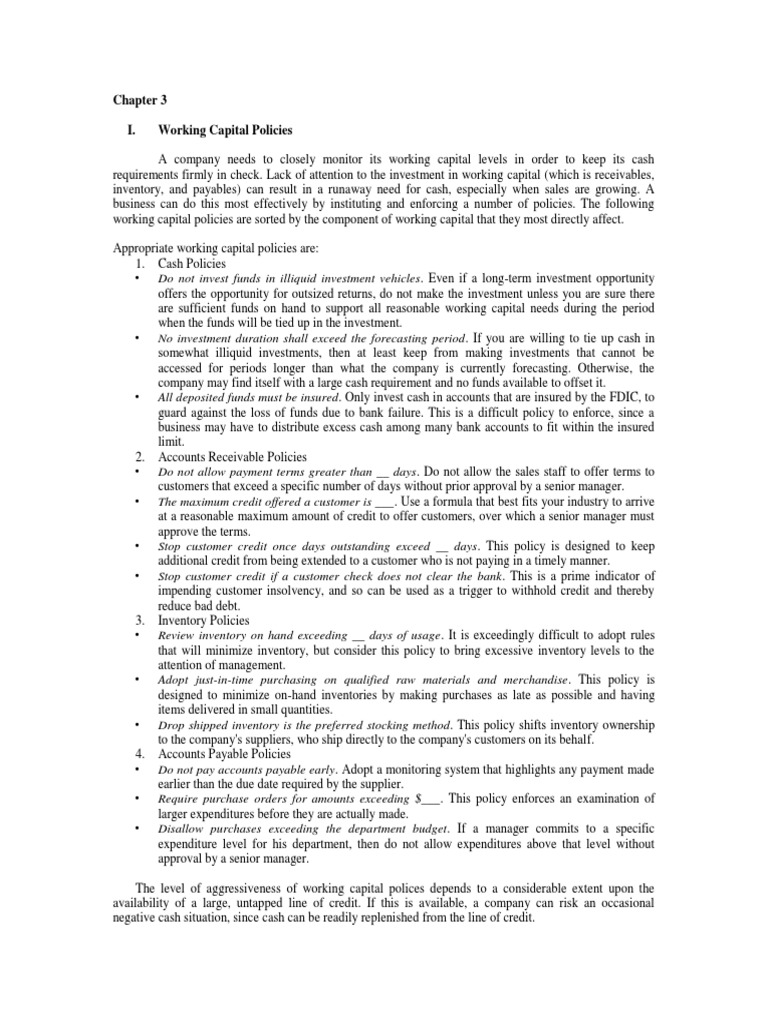 Chapter 3 Finman | PDF | Inventory | Working Capital