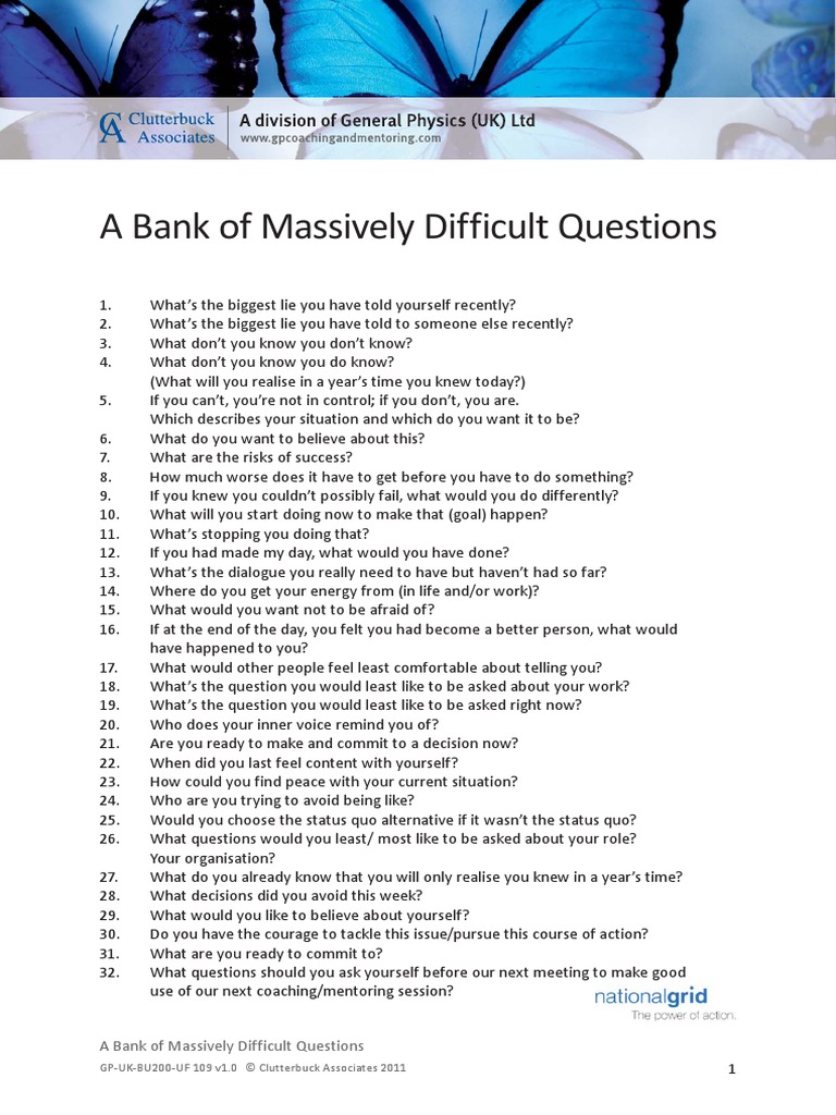 A Bank of Massively Difficult Questions v1.0 Jan 2011 - (1) | PDF ...