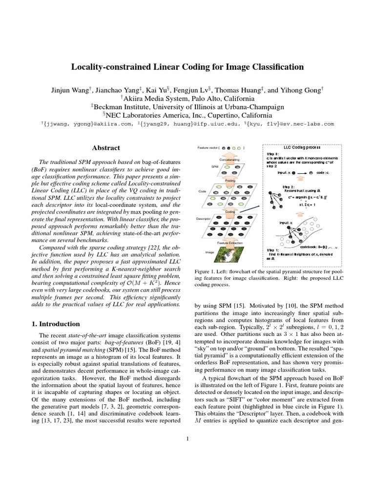 Locality-Constrained Linear Coding For Image Classification: (Jyang29, Huang) @ifp - Uiuc.edu ...