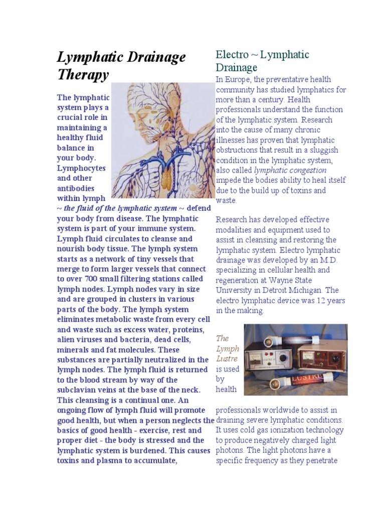 Lymphatic Drainage Therapy | PDF | Lymphatic System | Lymph
