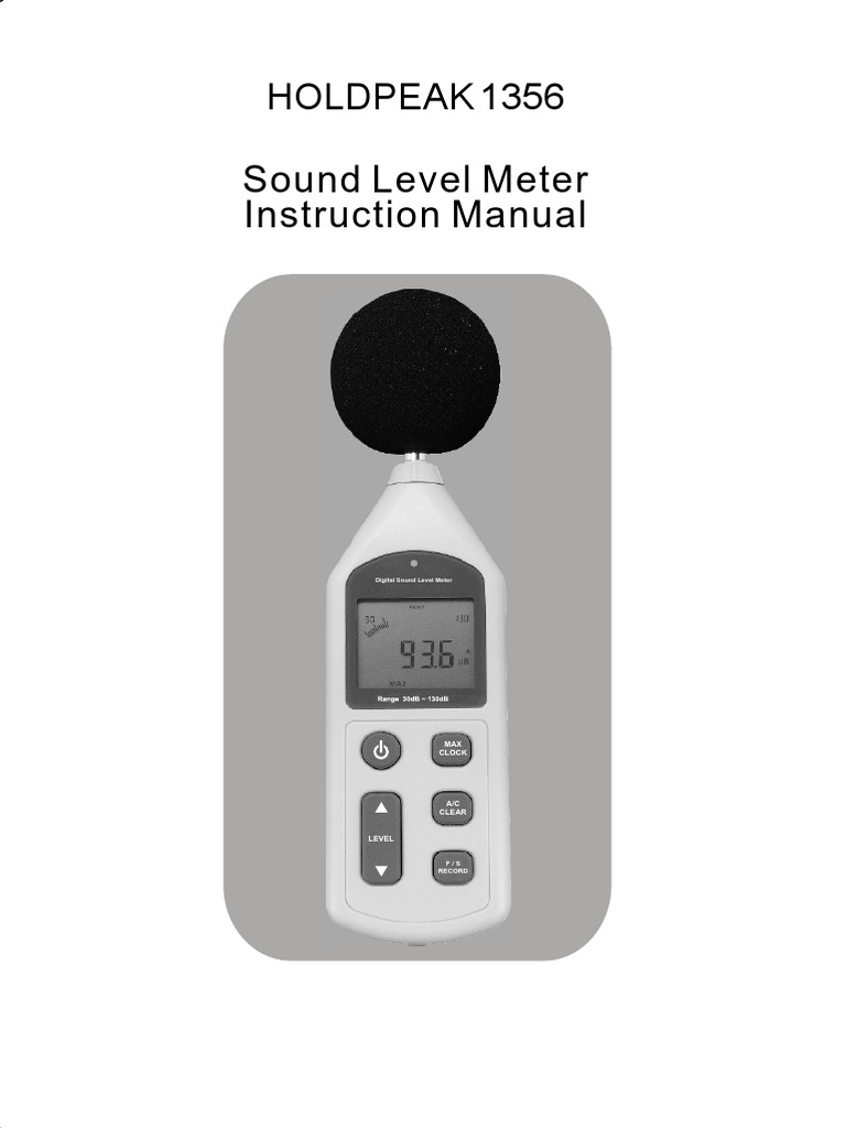 Holdpeak 1356 Digital Sound Level Meter Instruction Manual | PDF ...