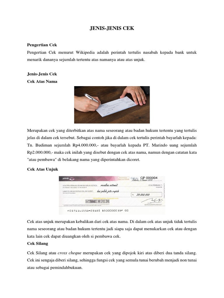 JENIS Cek | PDF