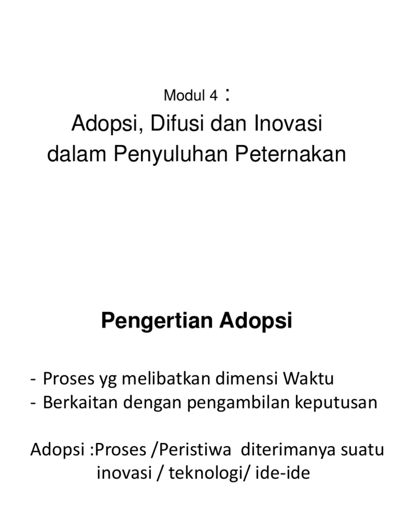 Modul 4 Adopsi, Difusi Dan Inovasi BR | PDF