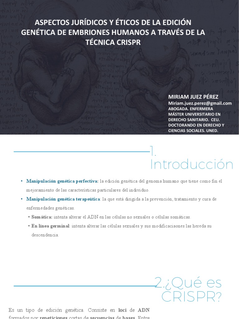 Aspectos Juridicos y Eticos de La Edicion Genetica de Embriones A ...