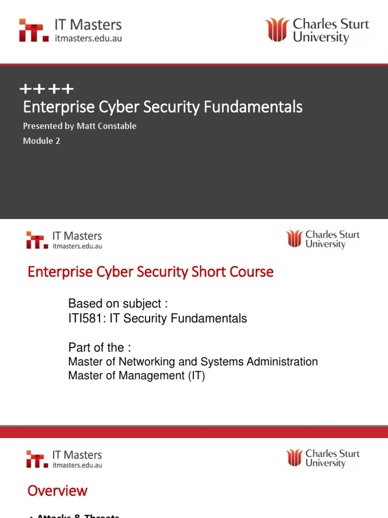 Enterprise Cyber Security Fundamentals: Presented by Matt Constable | PDF