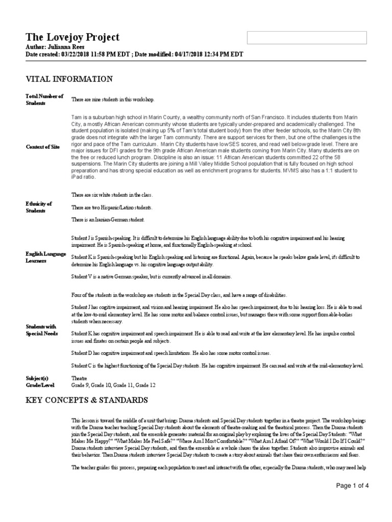 Lesson 1 | PDF | Teachers | Theatre