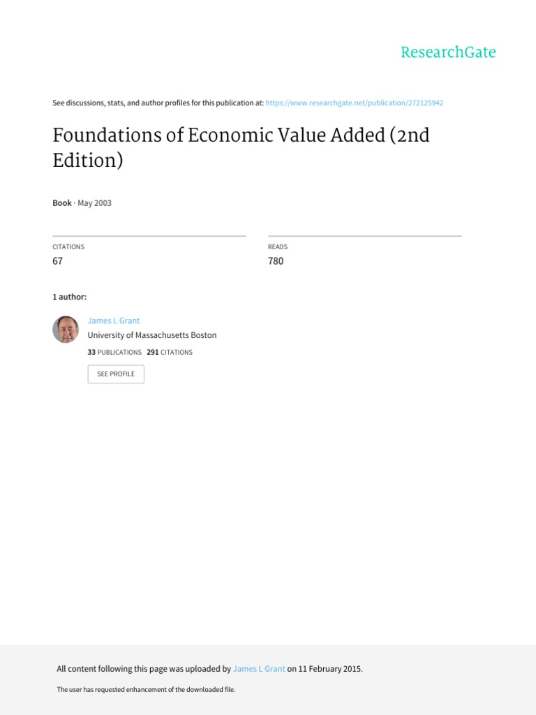 Foundations of Economic Value Added (2nd Edition) : See Discussions ...