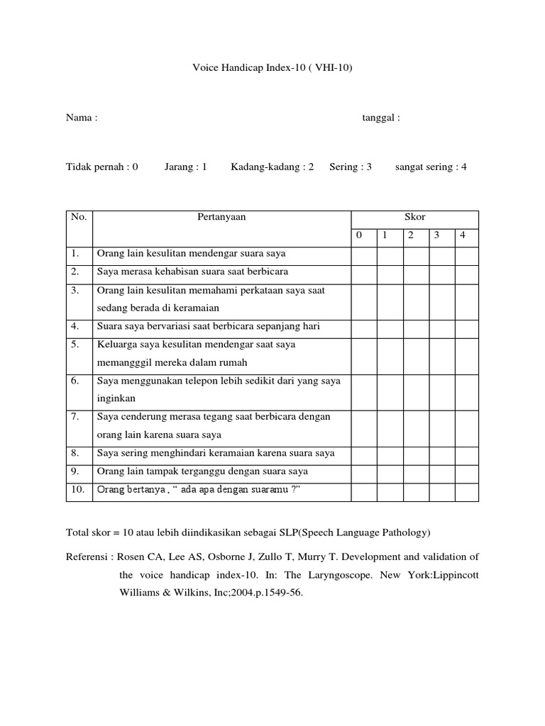 Voice Handicap Index-10 (6)