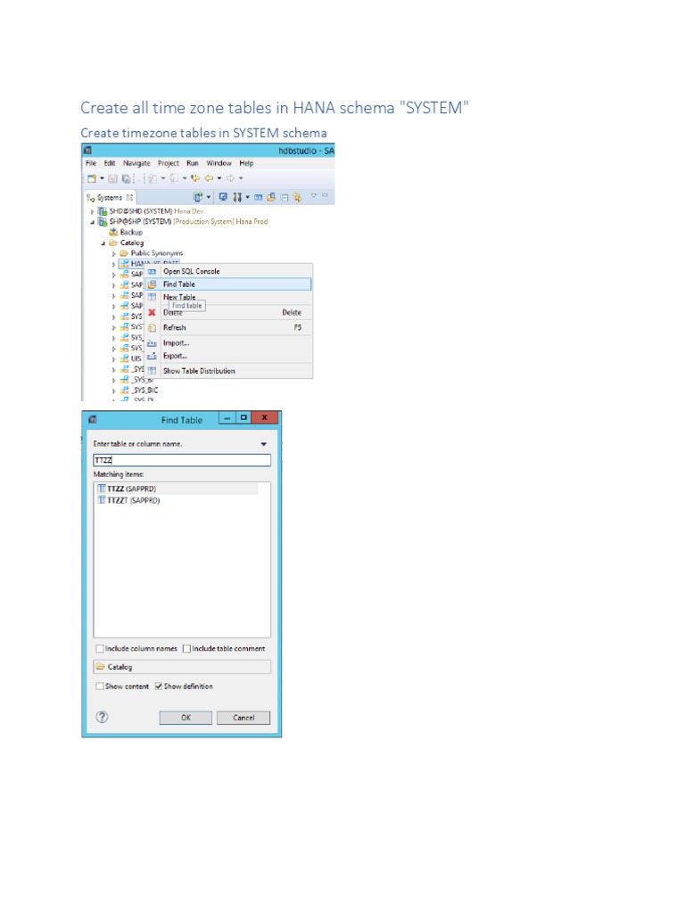 Create Time Zone Tables in HANA | PDF | Software Design | Information ...
