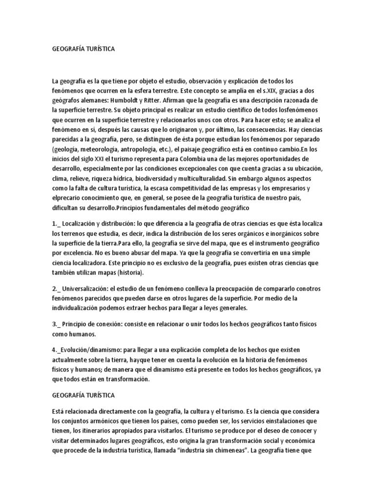 Geografía Turística | PDF | Turismo | Geografía