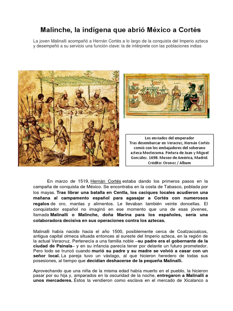 Malinche | PDF | Hernán Cortés | Colonización española de las Américas