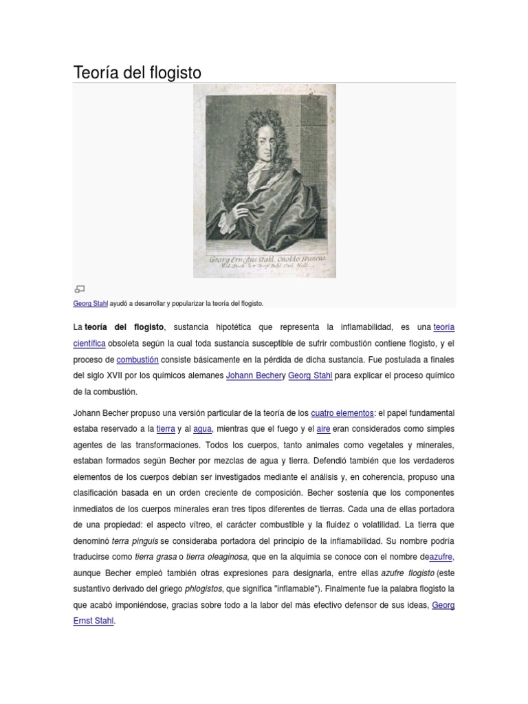 Teoría Del Flogisto | PDF | Química | Ciencias fisicas