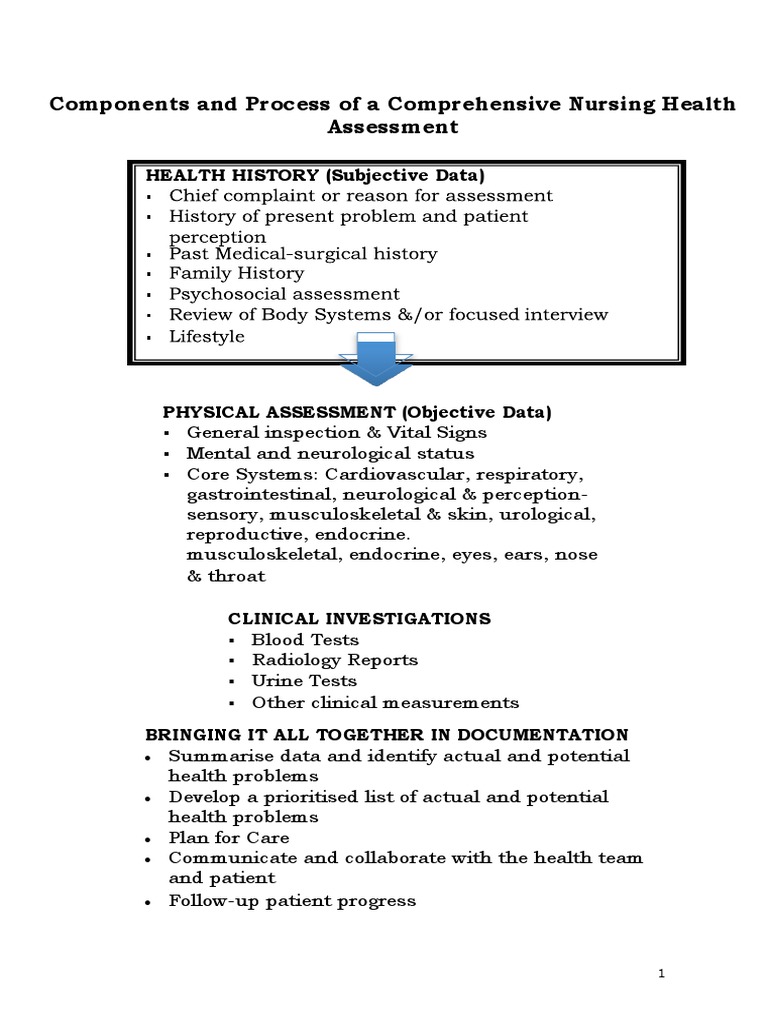 Components and Process of A Comprehensive Nursing Health Assessment ...