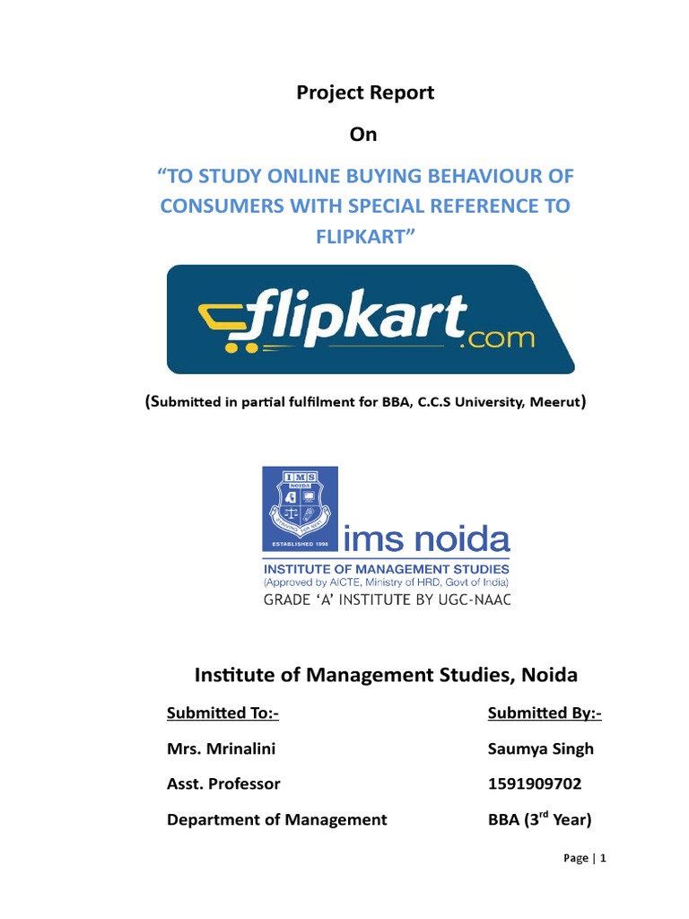 Consumer Behavior Study on Flipkart | PDF | Online Shopping | Retail