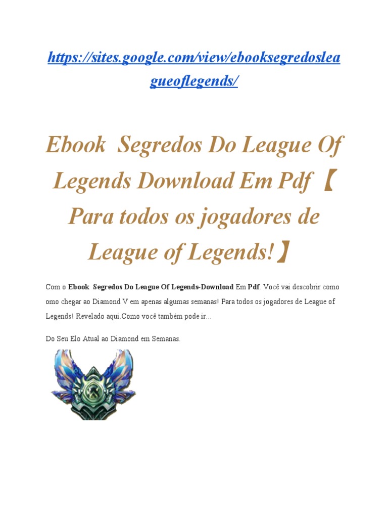 Ebook Segredos Do League of Legends-Download PDF【 Para todos os ...