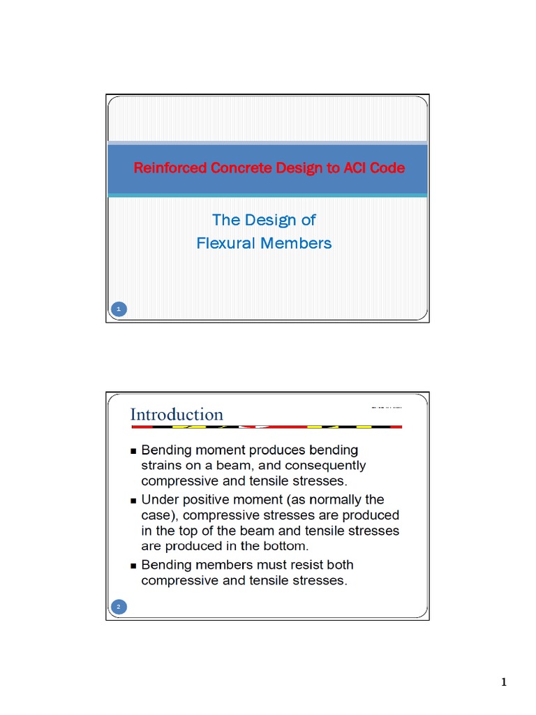 Lecture 4 Flexural Members | PDF | Beam (Structure) | Reinforced Concrete