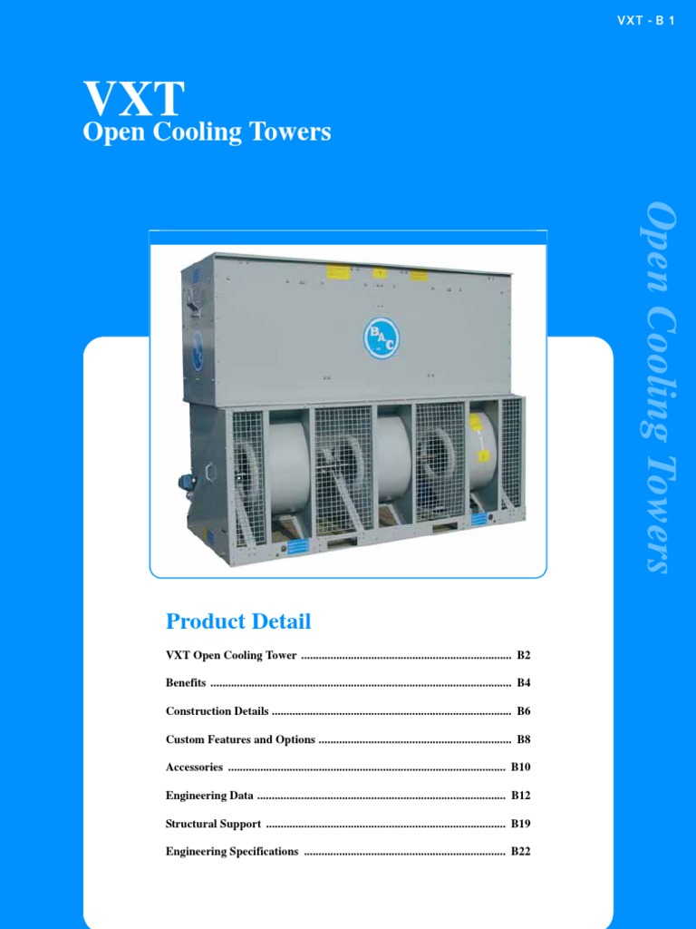 VXT - Open Type Cooling Tower | PDF | Hvac | Stainless Steel
