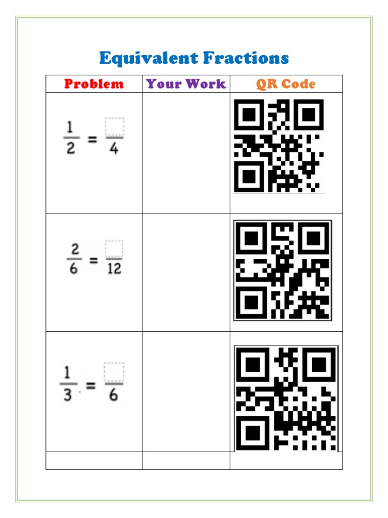QR Code Activity | PDF