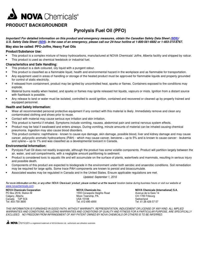 Pyrolysis Fuel Oil (PFO) | PDF | Polycyclic Aromatic Hydrocarbon ...