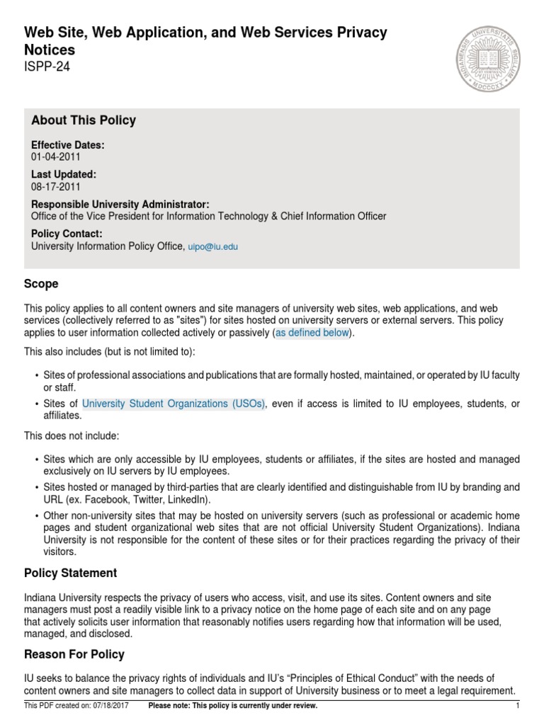 Ispp 24 Web Privacy Notices | PDF | Privacy | Websites
