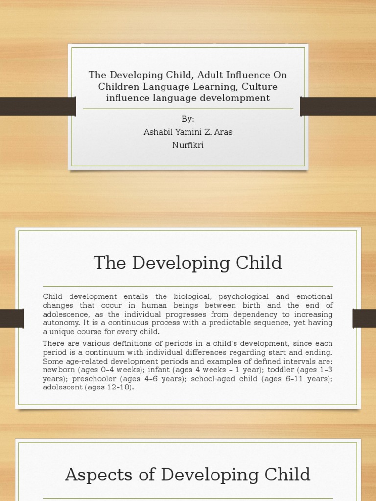 The Developing Child Adult Influence On Children Pdf