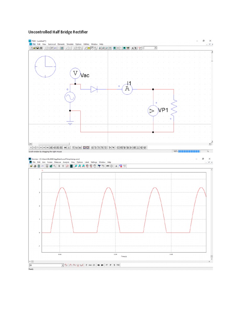 Uncontrolled Half Bridge Rectifier | PDF