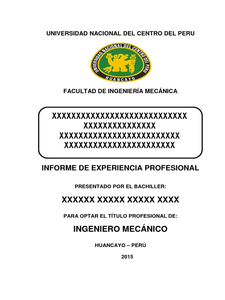 Formato de Informe de Experiencia Profesional Fim | PDF | Ciencia y Tecnología | Ingeniería