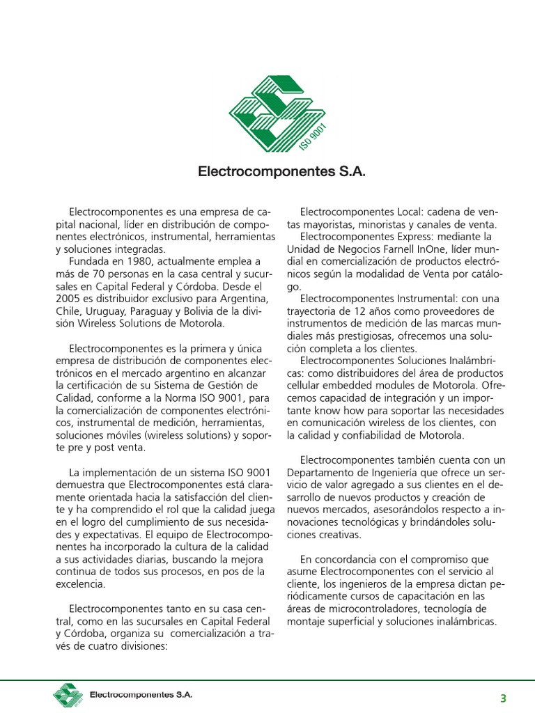 Catalogo Electrocomponentes 2007 | PDF | Amplificador operacional ...