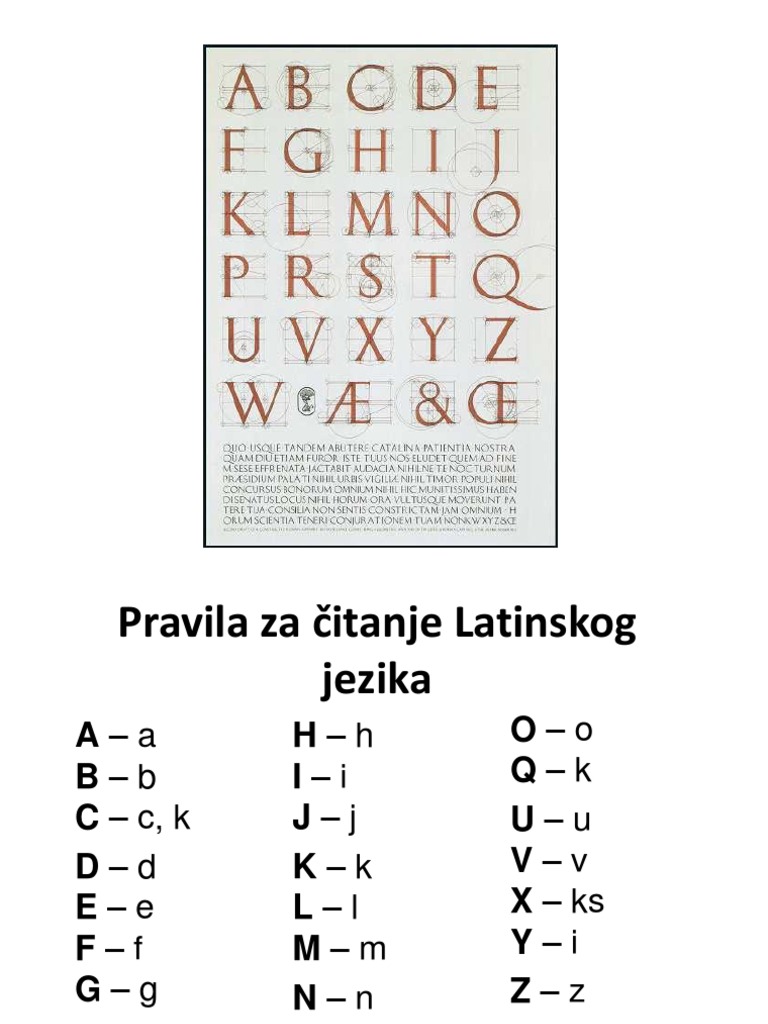 Pravila Za Čitanje Latinskog Jezika | PDF