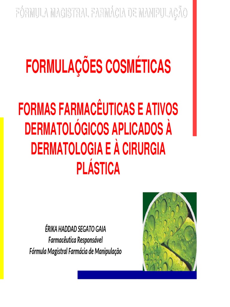Formulacoes Cosmeticas Erika Haddad 092016 | PDF | Solução | Emulsão