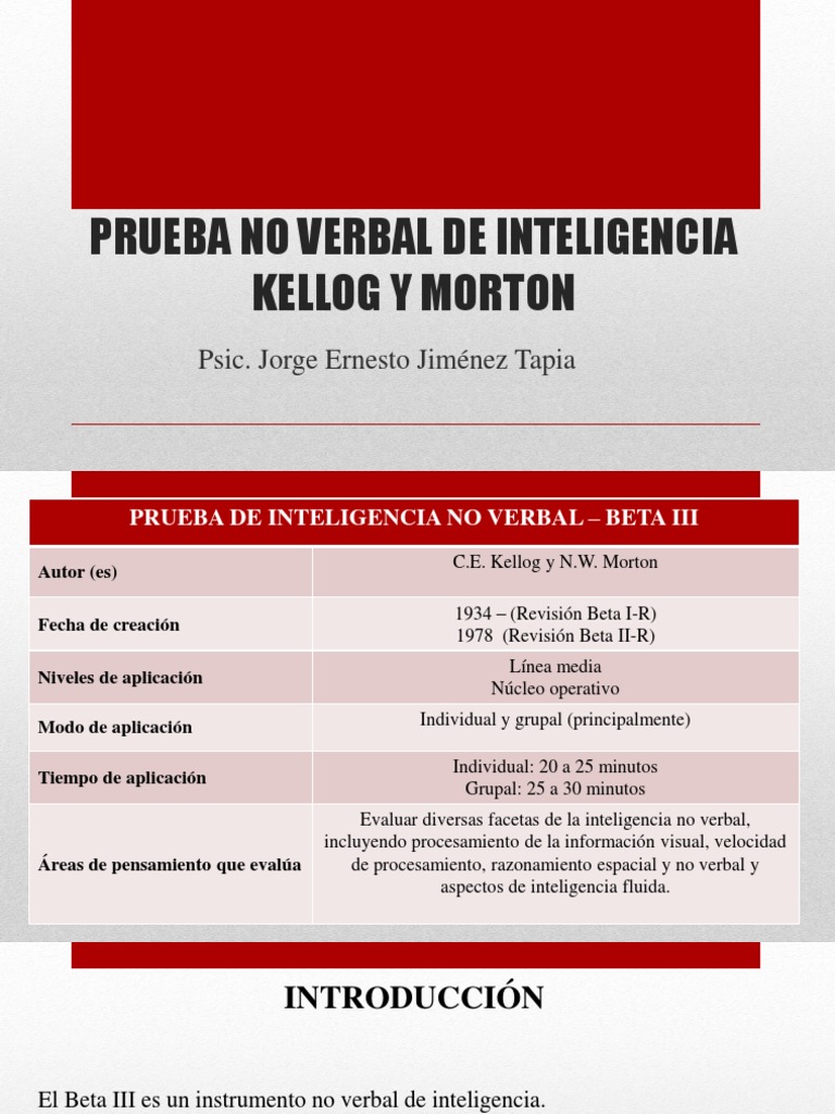Marco Teórico Del Test Beta III | PDF | Cociente de inteligencia ...