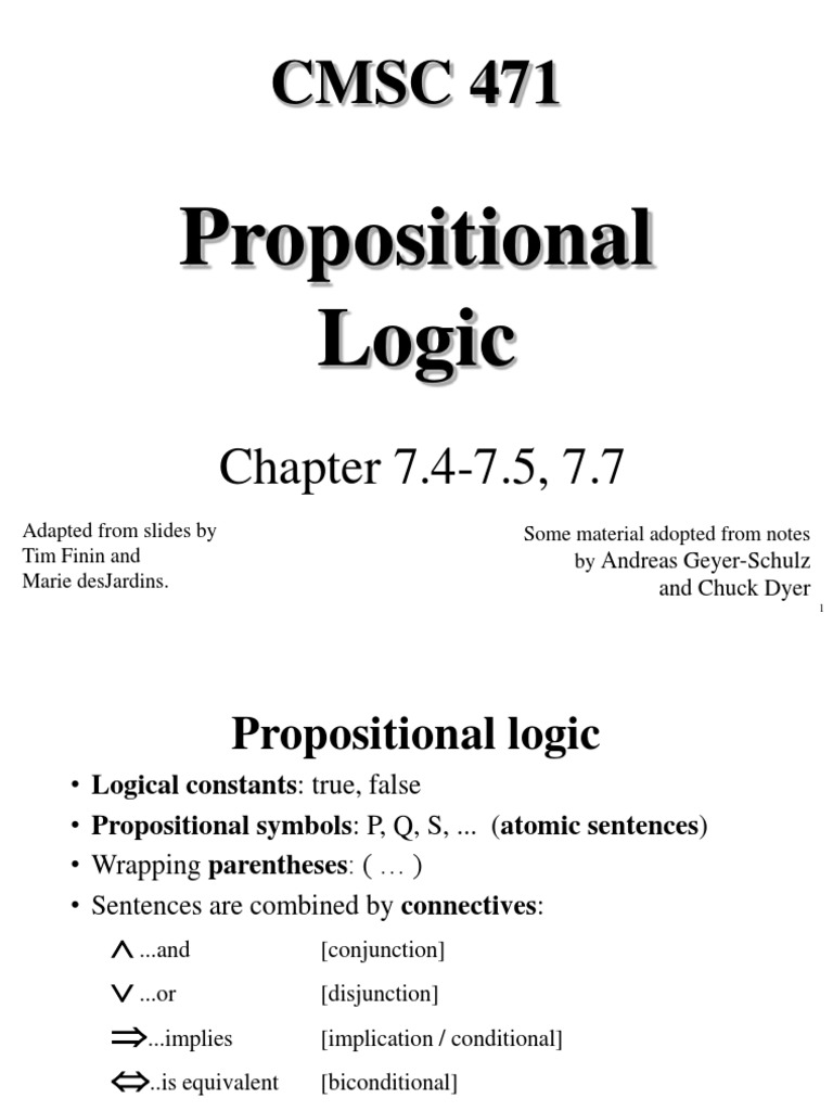 Proposition Al Logic | PDF | Inference | Interpretation (Logic)