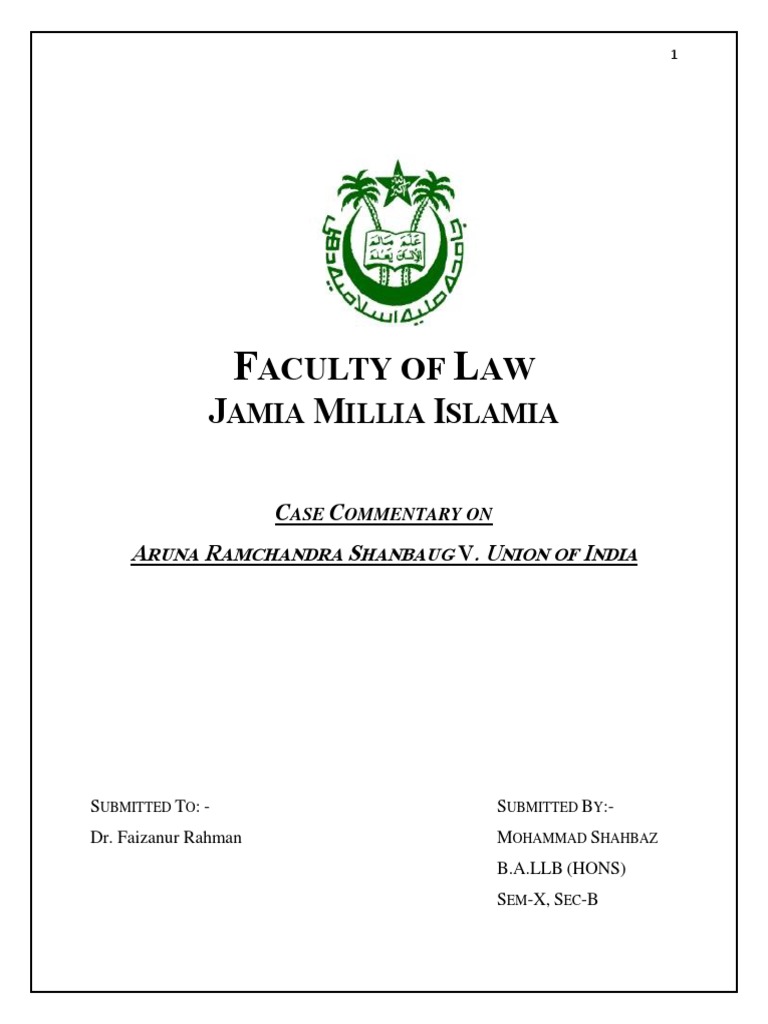 Aruna Shanbaug Case | PDF | Supreme Courts | Justice
