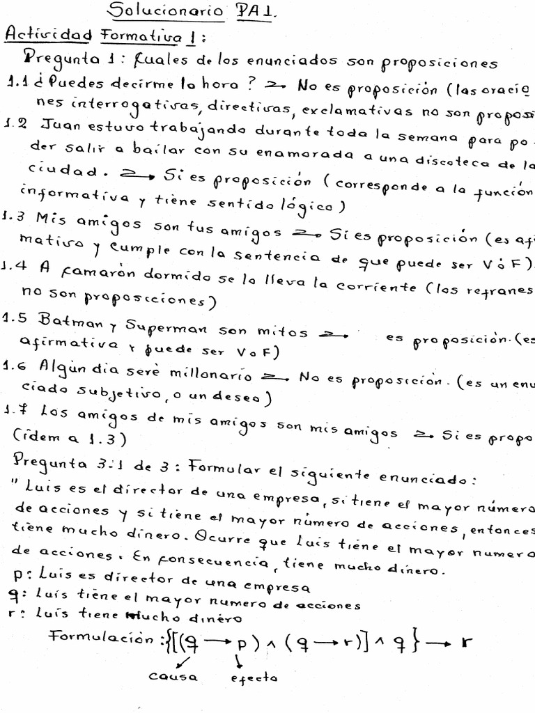 Solucionario de Matematica Discreta PA 1 Y PA 2 | PDF