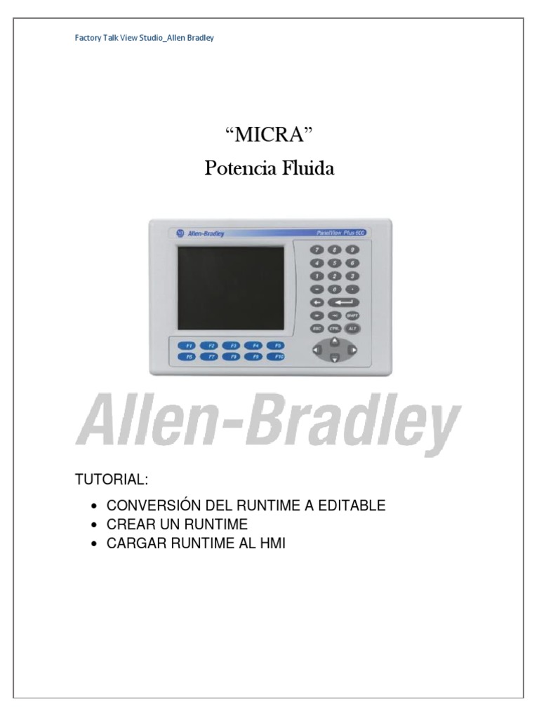 Tutorial Runtime Pantalla HMI Allen Bradley | PDF
