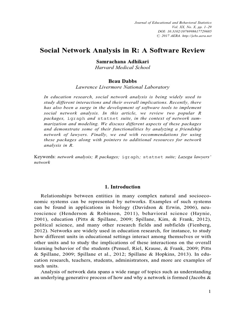 Social Network Analysis in R | PDF | Social Network | R (Programming ...