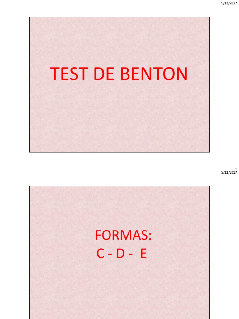 Laminas Del Test de Benton | PDF