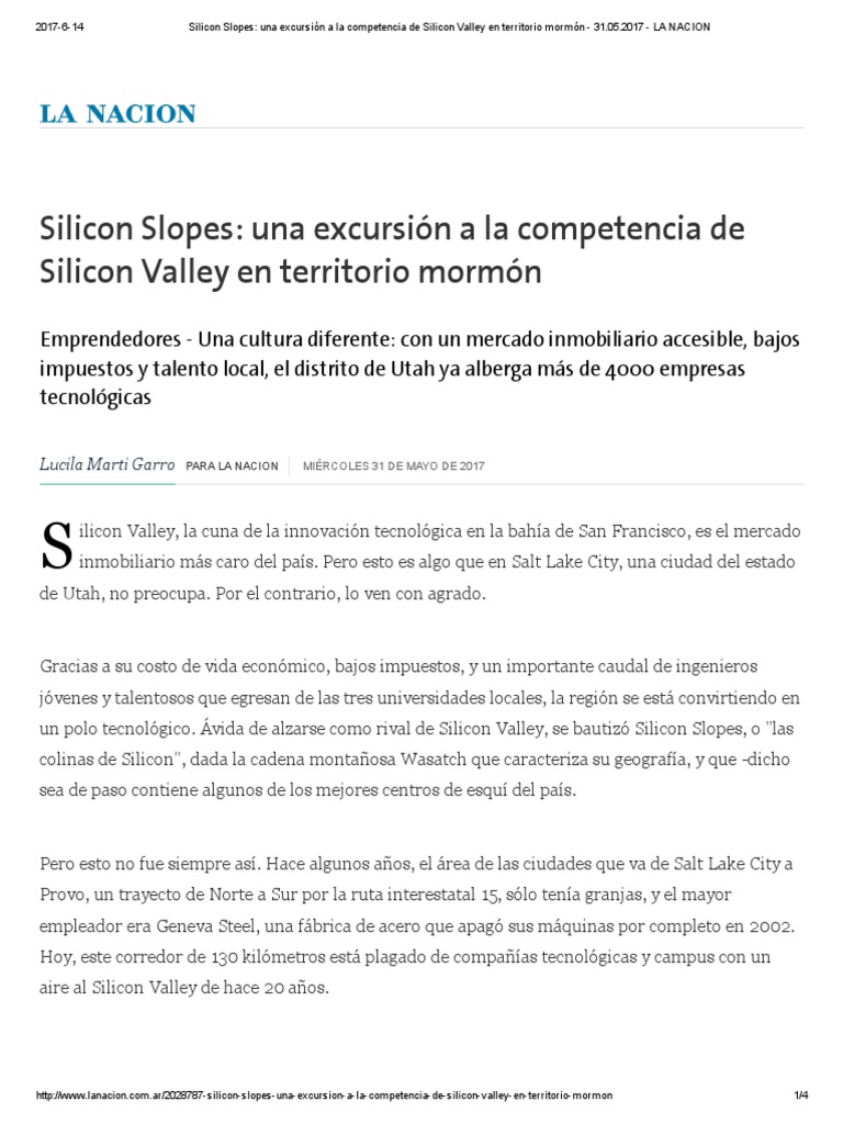 Silicon Slopes - Una Excursión A La Competencia de Silicon Valley en ...