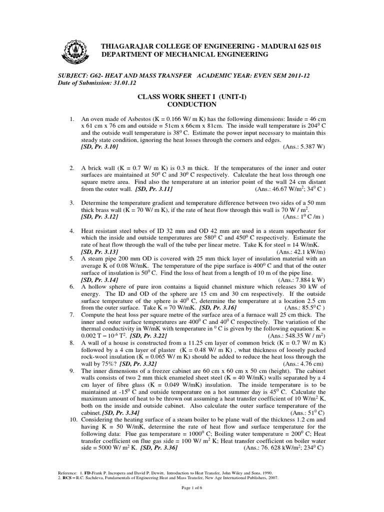 HMT Assignment 1 | PDF | Heat Transfer | Thermal Insulation