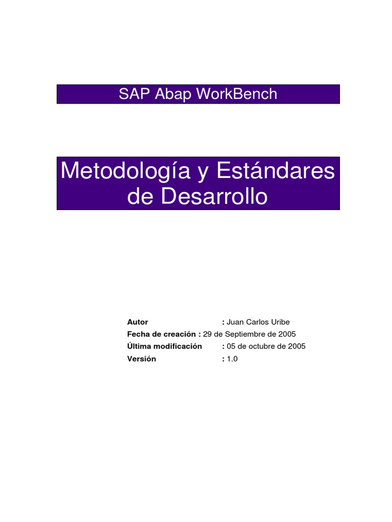 Metodologia y Estandaresde de Sarrollo Sap Abap | PDF | Programa de computadora | Programación