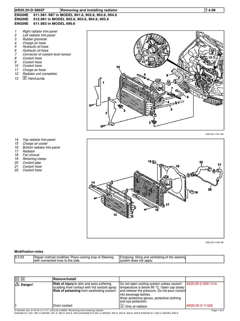 Removing and Installing Radiator | PDF | Radiator | Vehicle Technology