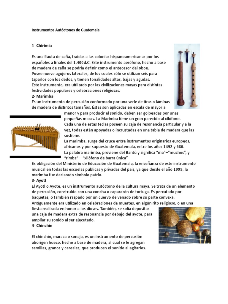 Instrumentos Autóctonos de Guatemala | Américas | Instrumentos musicales