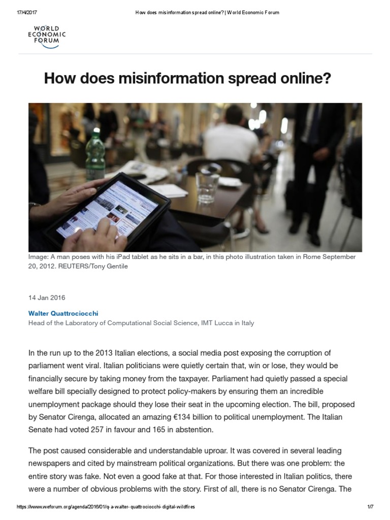 How Does Misinformation Spread Online - World Economic Forum | PDF ...