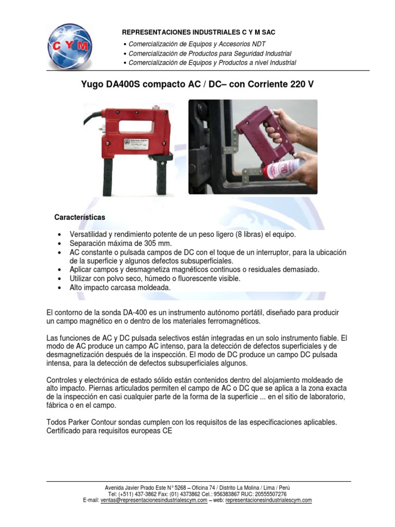 Yugo DA400S: Equipo NDT Versátil | PDF | Electromagnetismo | Science