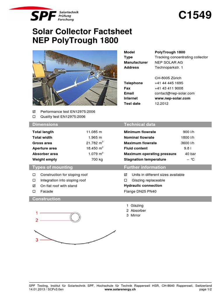 Parabolic Trough Collector PTC | PDF | Sustainable Energy | Renewable ...
