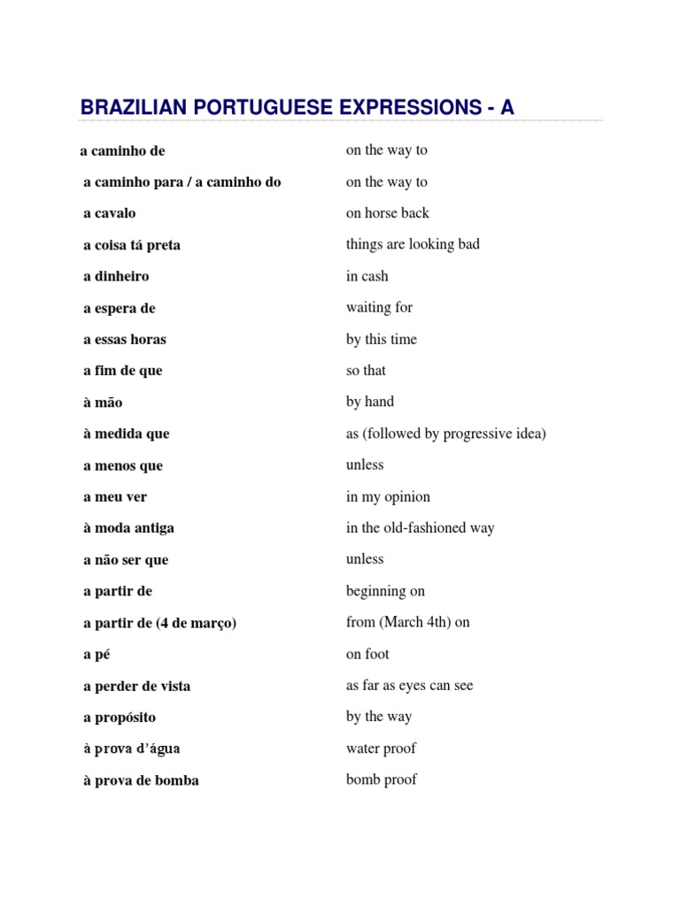 Brazilian Expressions Guide | PDF | Linguistics | Semiotics