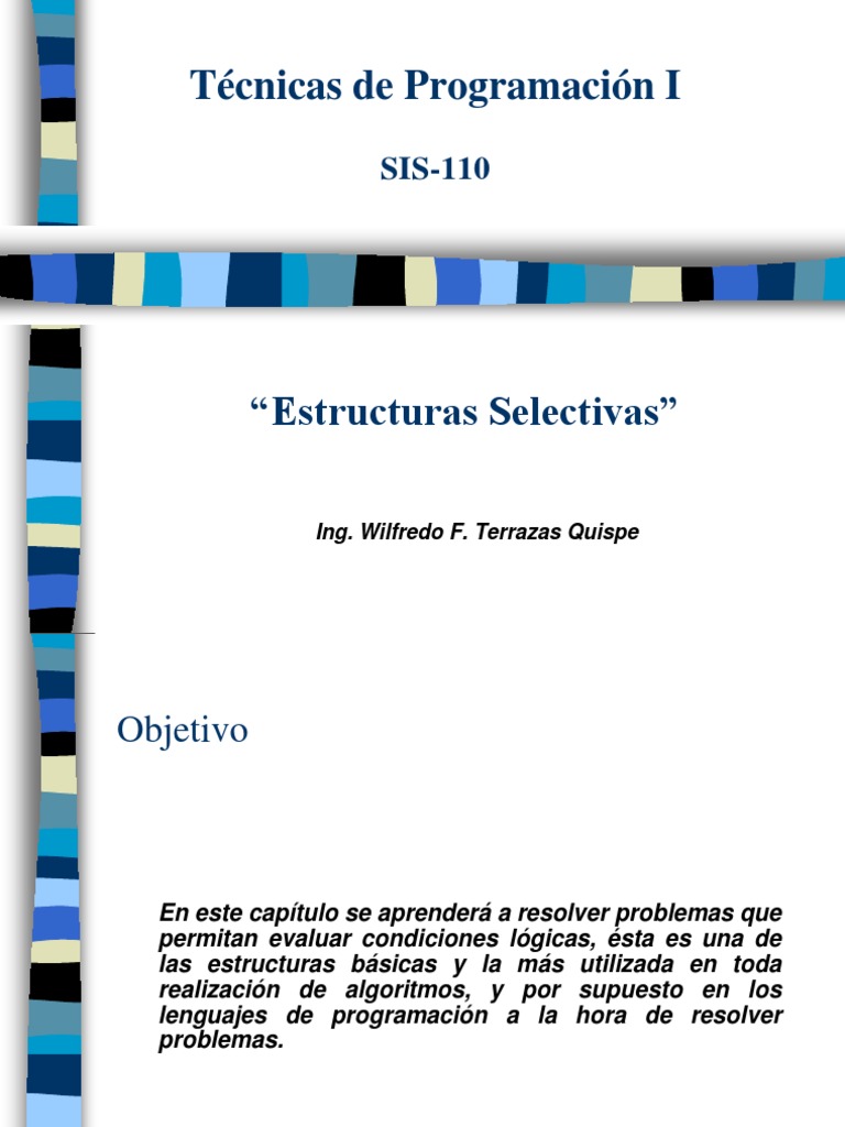 Estructuras Selectivas | PDF | Programación de computadoras | Lenguaje ...