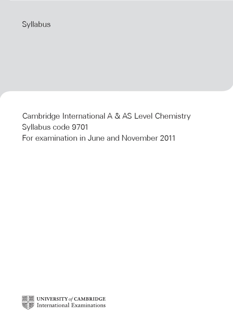 Chemistry Syllabus | PDF