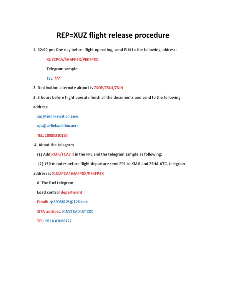 XUZ Flight Release Procedure Guide | PDF | Computers