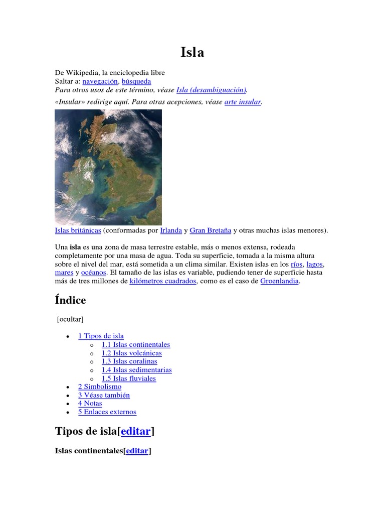 Tipos de Islas: Continentales y Más | PDF | Isla | Topografía